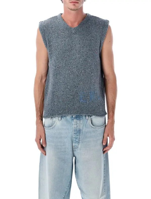 ERL Mélange Knit Vest - Blue