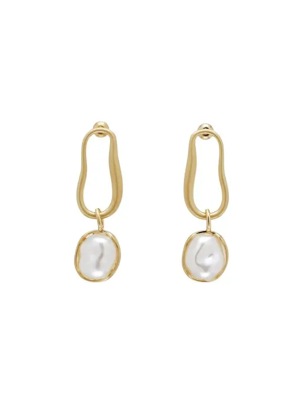 Cult Gaia Vera Earrings With Faux Pearl Detail - Gold