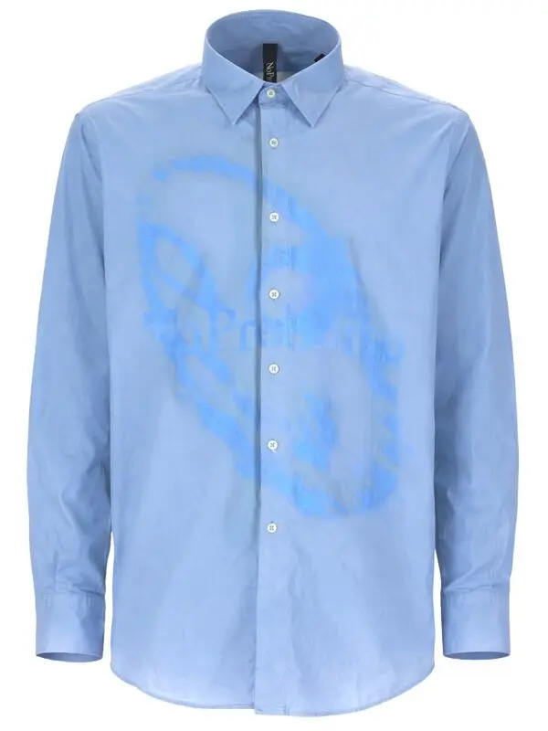 NO PROBLEMO Graphic Print Button-up Shirt
