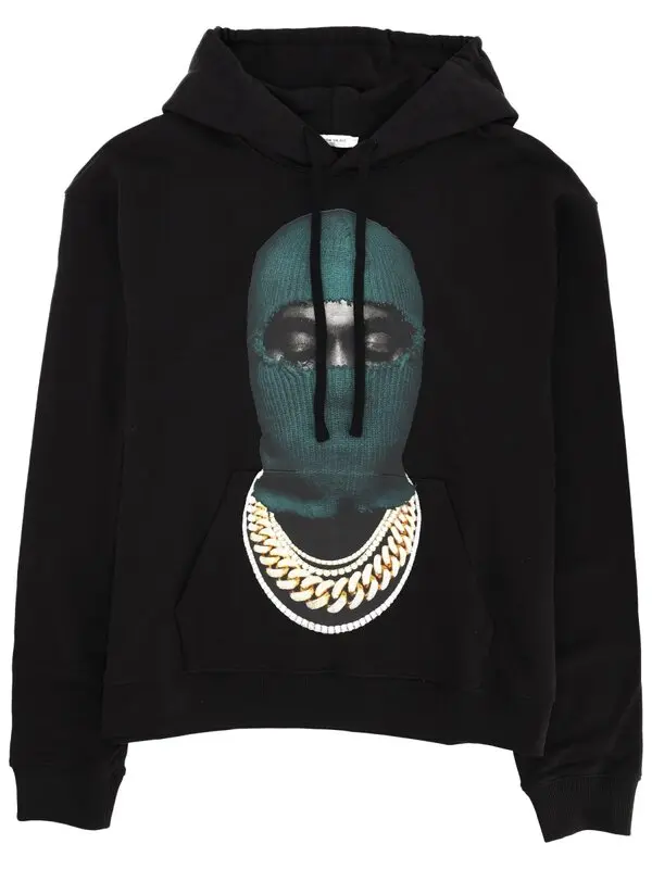 IH NOM UH NIT Graphic Print Pullover Hoodie - Black