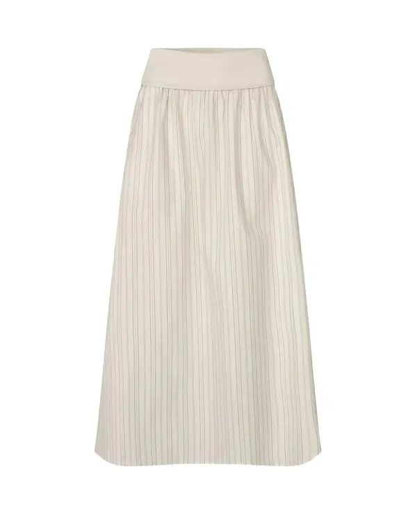 SAMSOE SAMSOE Organic Cotton Striped Maxi Skirt - Bone St.