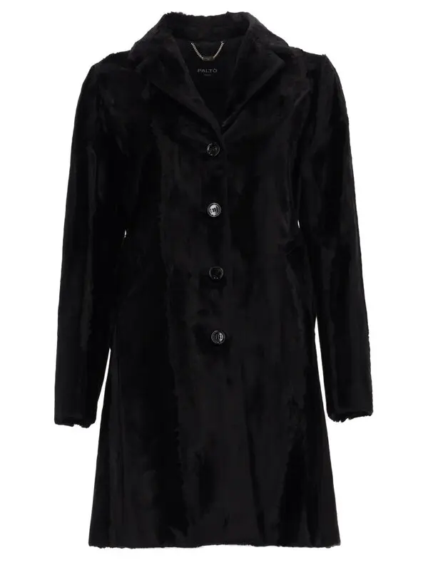 PALTO' Single-breasted Long Coat - Black