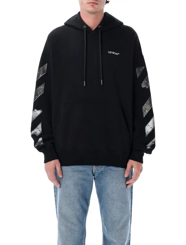 Off-White Metal Arrow Skate Hoodie Relaxed Fit - Black