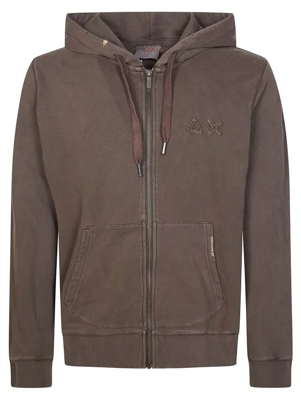 SUN 68 Full Zip Sweatshirt - Marrone