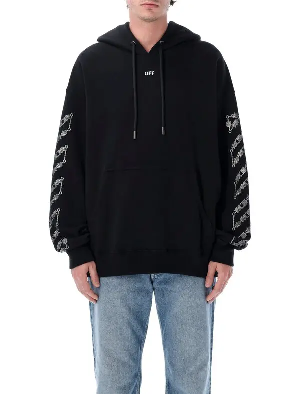 Off-White Chain Araldic Arrow Skate Hoodie - Black