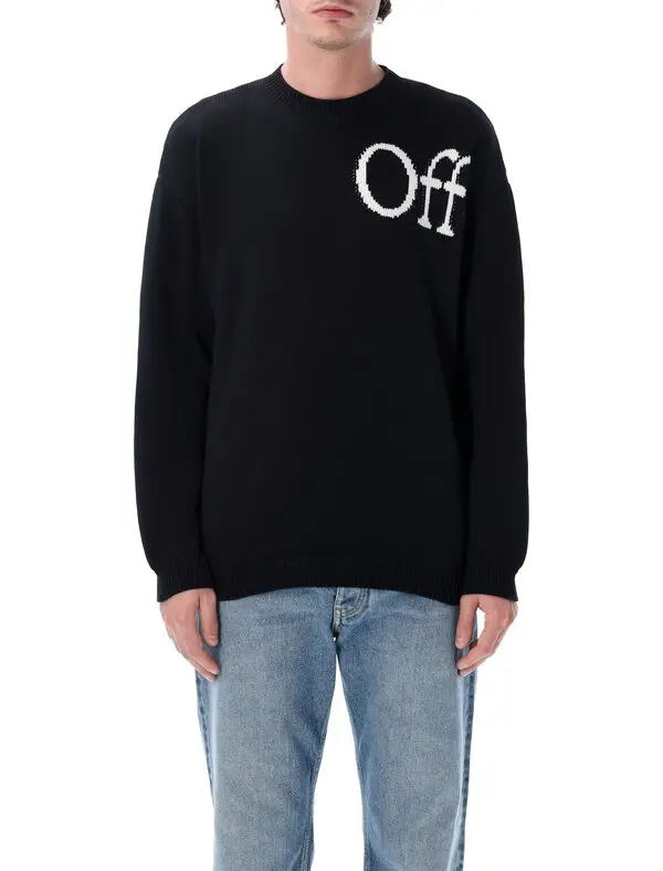 Off-White Oversized Logo Crewneck Sweater - Black