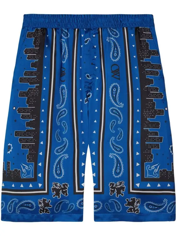 Off-White Bandana Print Viscose Shorts - Nauticalb