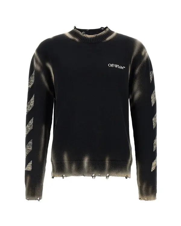 Off-White Diagonal Arrows Corrosion Pullover - Black