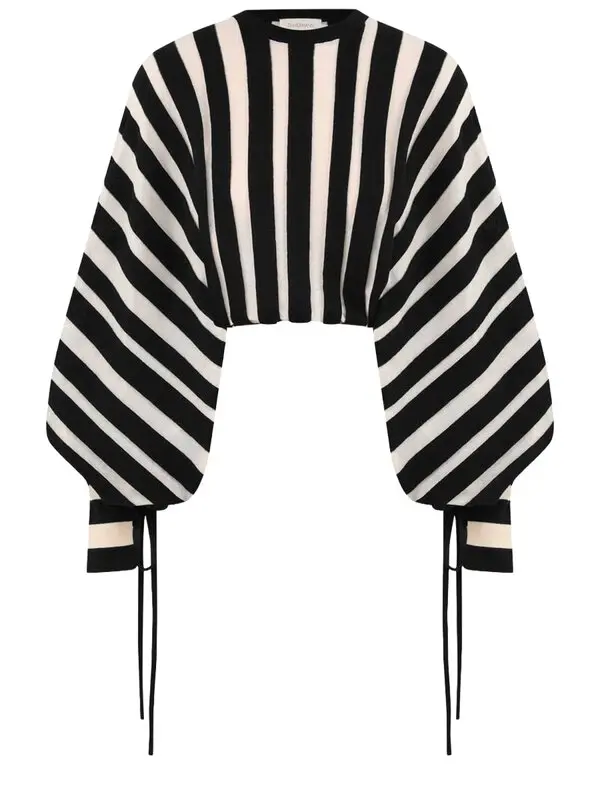 Zimmermann Jersey 'rebellion Drawn' Striped Top - Black