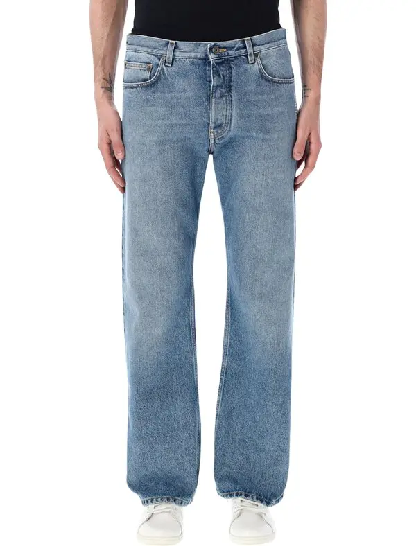 Off-White Slim-fit Classic Jeans With Printed Graphics - Lt Medium