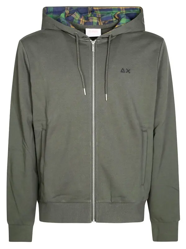 SUN 68 Soft Contrast Zip-up Hoodie For