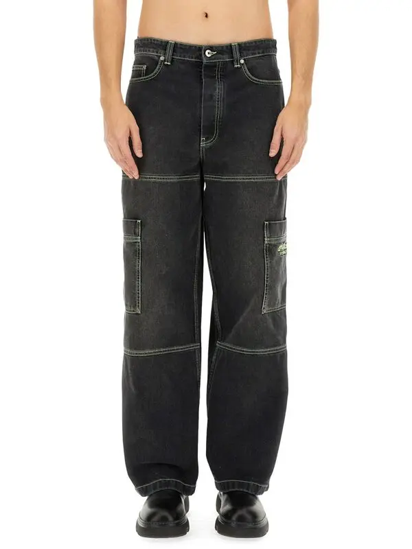 Off-White Irregular Den Cargo Jeans - Black
