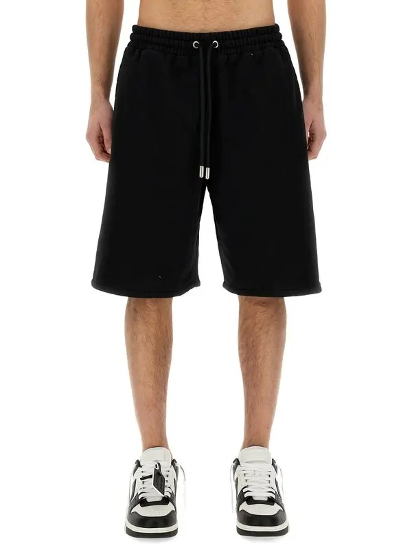 Off-White Diag-stripe Cotton Shorts - Black