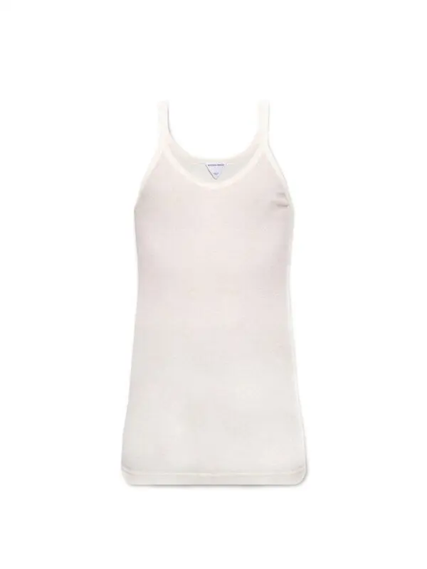 Bottega Veneta Ribbed Stretch-cotton Jersey Tank - White