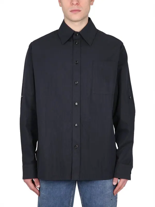 Bottega Veneta Cotton Twill Shirt With Pointed Collar