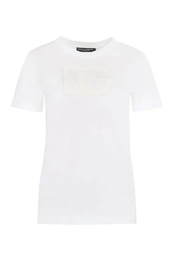 Dolce & Gabbana Dg Logo Patch Jersey T-shirt - White