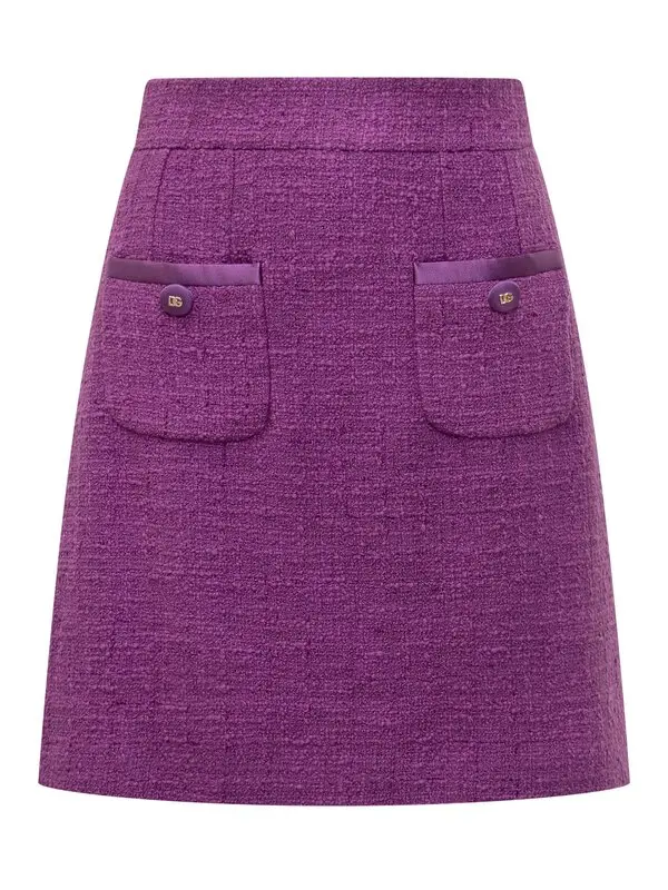 Dolce & Gabbana Ruched Mini Skirt With Tie Detail - Viola