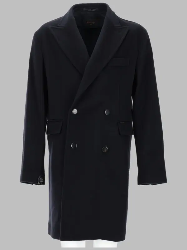 PALTO' Double Breasted Wool Blend Trench Jacket