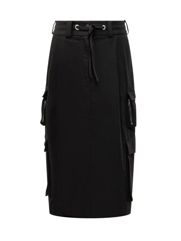 Dolce & Gabbana Cargo Mini Skirt In Cotton - Nero