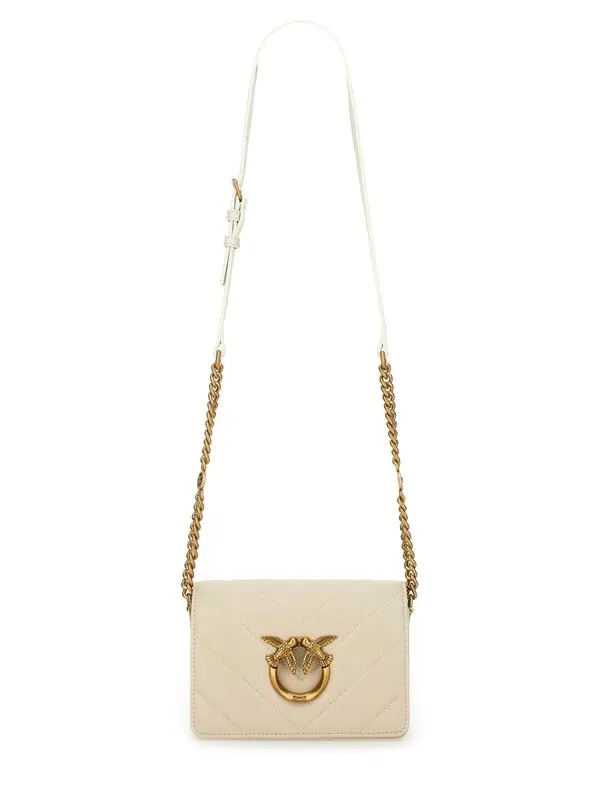 Pinko Mini Love Shoulder Bag - Ivory