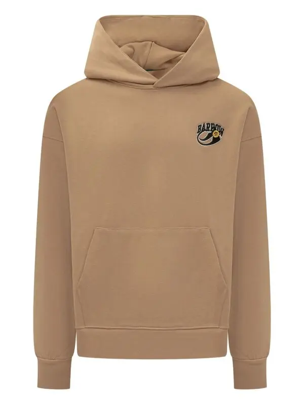 BARROW Hooded Sweatshirt With Logo And Back Print - Beige