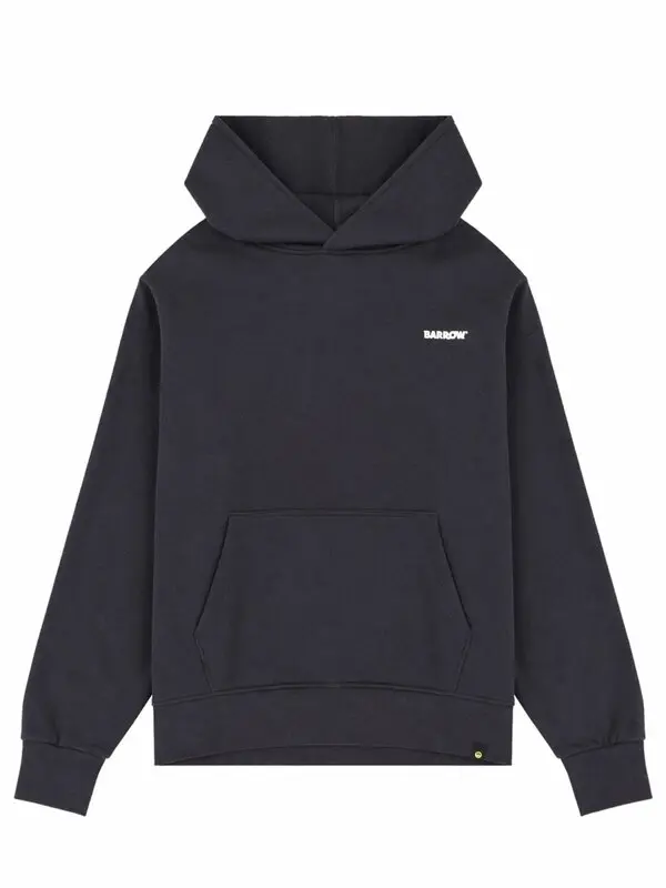 BARROW Oversized Cotton Hoodie With Logo Detail - Black