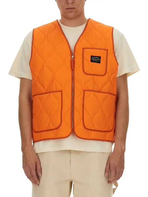 AWAKE NY Quilted Logo Vest - Orange