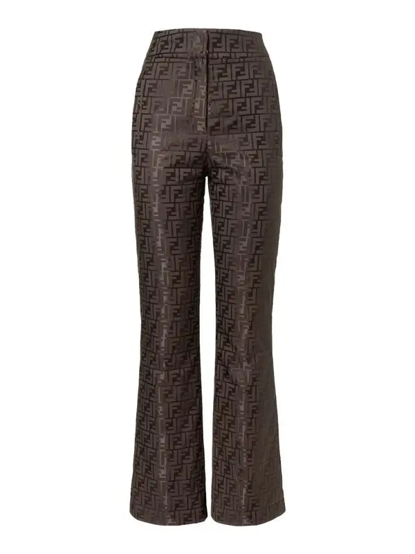 Fendi Monogram Jacquard Straight-leg Pants