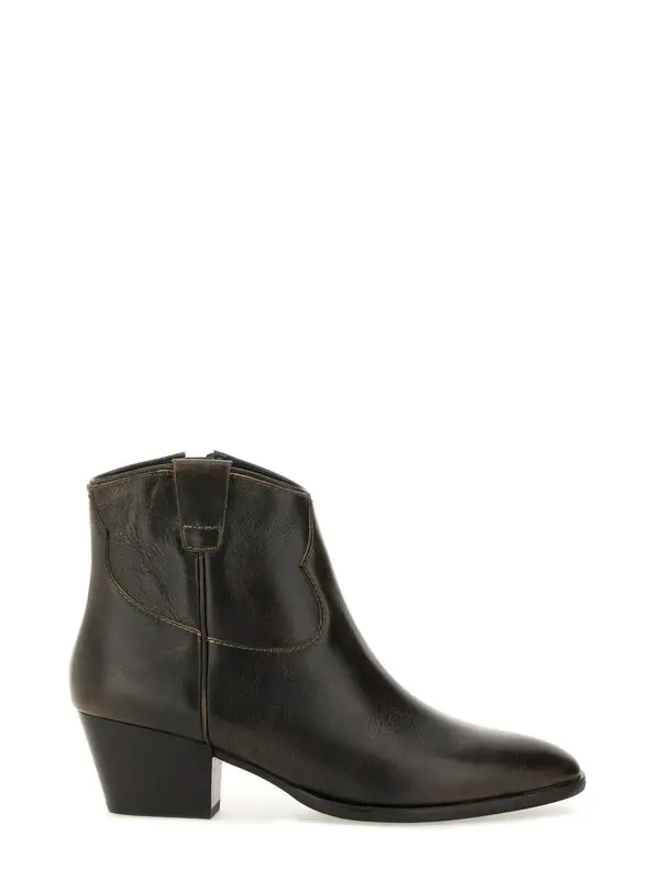 Ash Leather Ankle Boots - Black