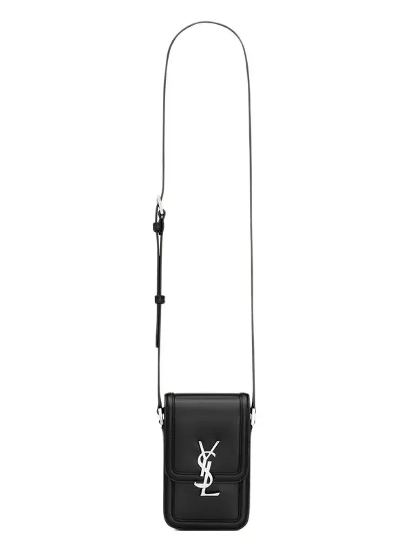 Saint Laurent Mini Leather Bag With Silver Hardware - Black