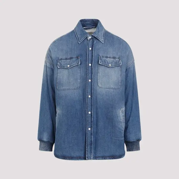 Alexander McQueen Quilted Denim Shirt - Blue