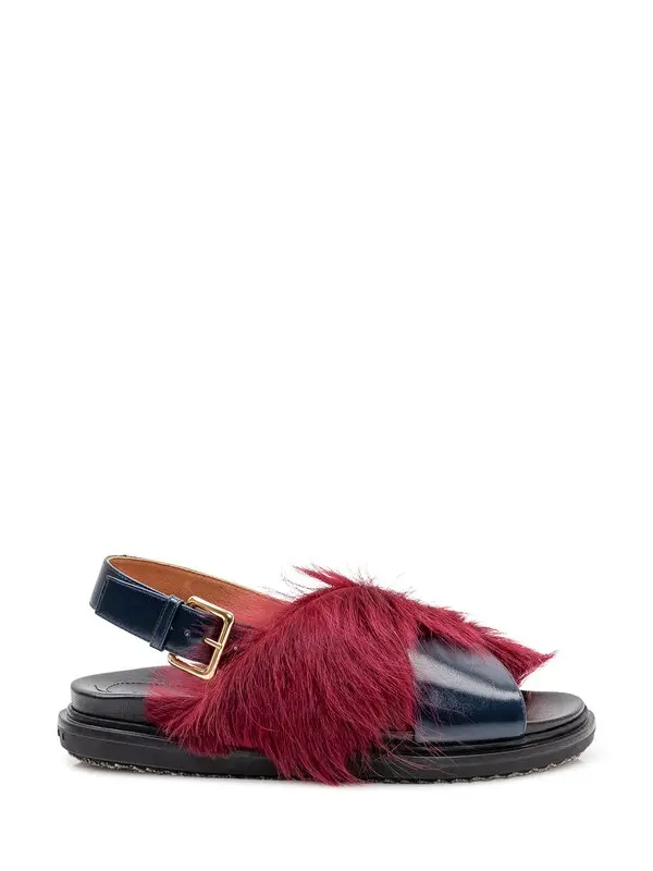 Marni Fussbett Sandals In Mini Style - Blue/camelia