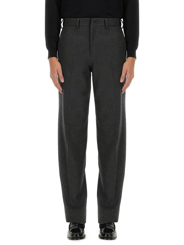 Fendi Stretch Cashmere Trousers With Logo Detail - Grey