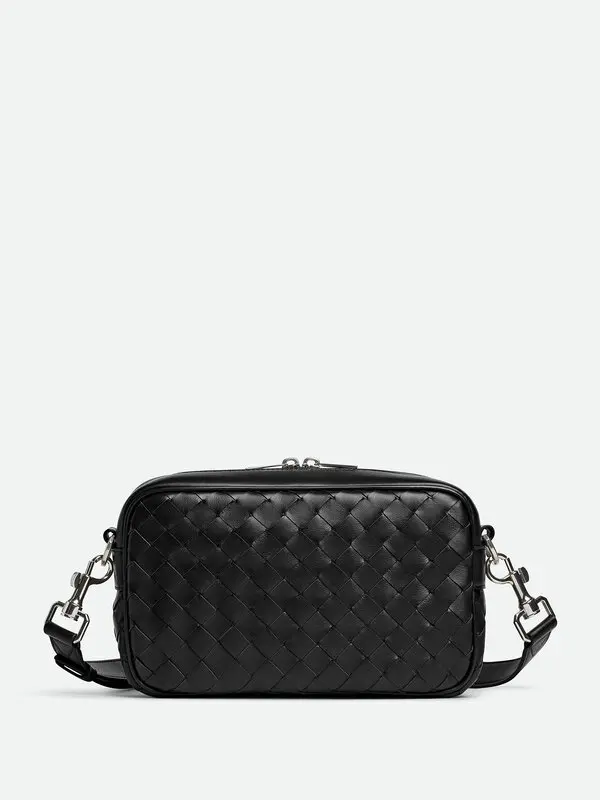 Bottega Veneta Intrecciato Leather Mini Bag - Nero