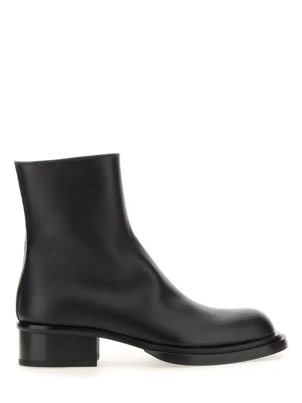 Alexander McQueen Cuban Stack Leather Boots