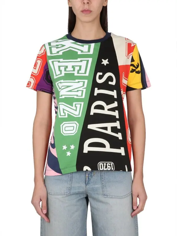 Kenzo Paris" Logo-print Cotton T-shirt - Multicolour