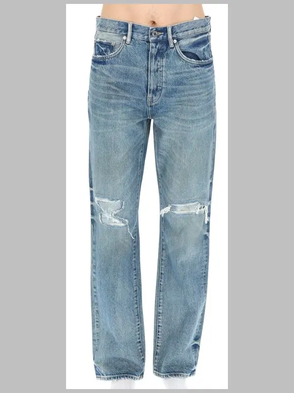 PURPLE BRAND Distressed Straight-leg Jeans - Denim