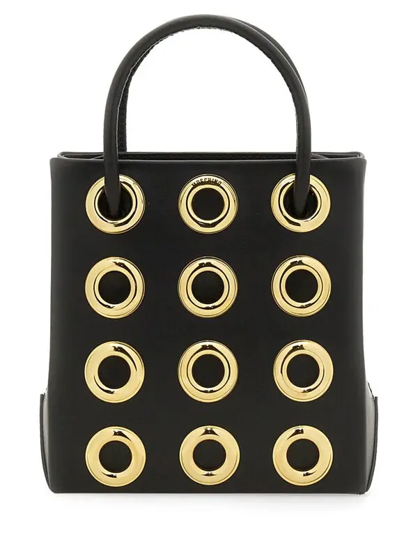 Moschino Leather Bag With Metal Eyelets