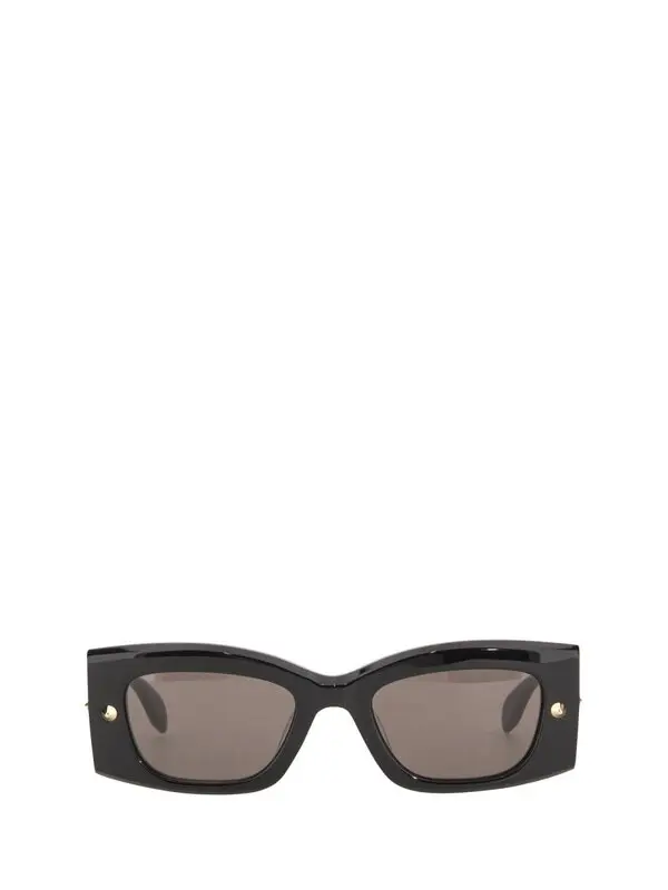 Alexander McQueen Rectangle Full Rim Sunglasses Fw23 Collection - Black