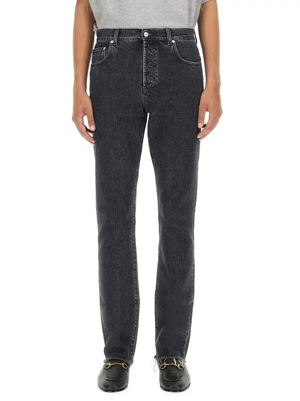 Gucci Denim Pants With Label - Black