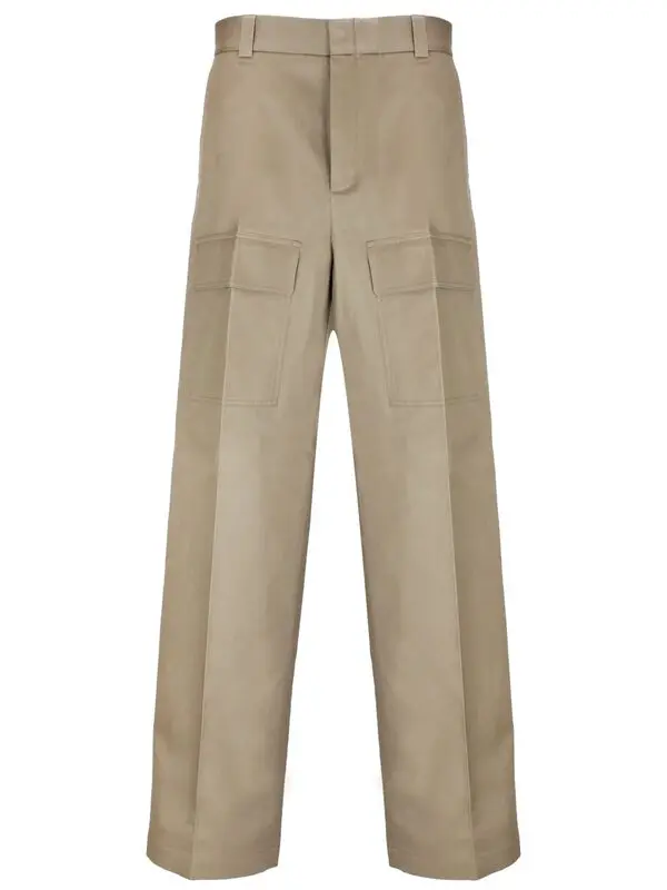 Gucci Cotton Wide Leg Cargo Pants - Beige