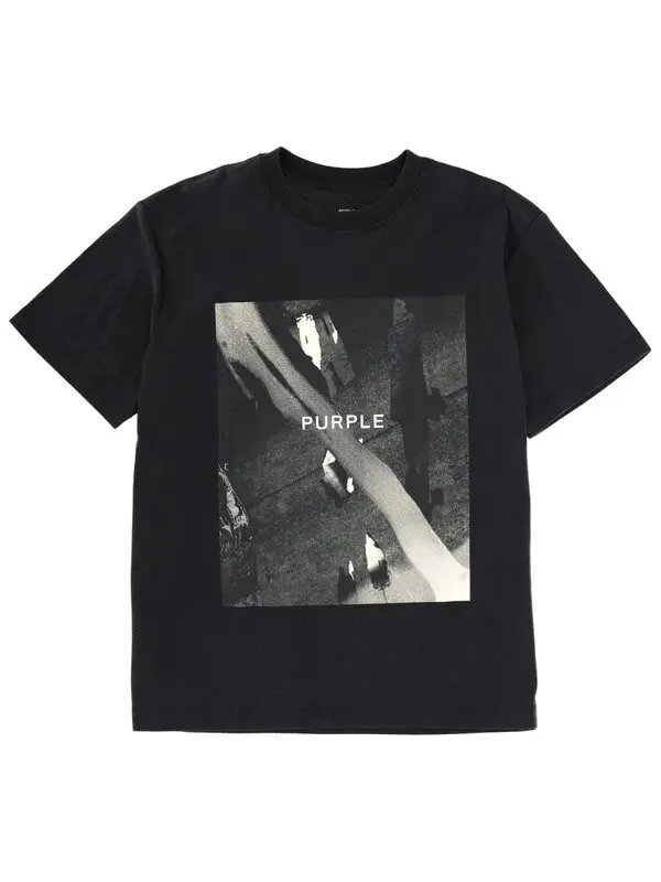 PURPLE BRAND Graphic Cotton T-shirt - Black