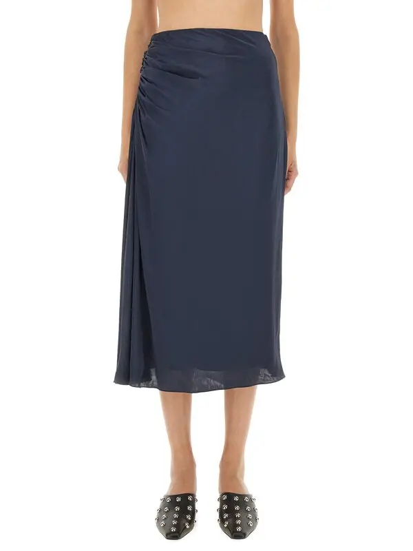 Theory Draped Midi Skirt - Blue