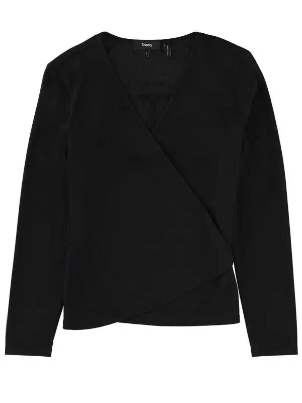 Theory Wrap Front Long Sleeve Top
