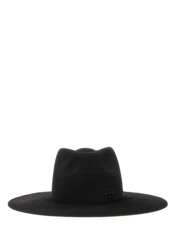 Ruslan Baginskiy Logo Detail Felt Fedora Hat - Black