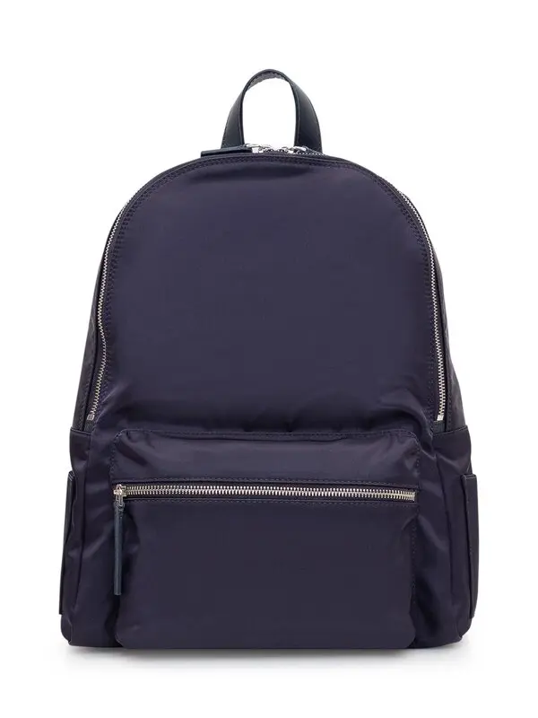Orciani Versatile Mini Backpack With Front Zip Pocket - Navy