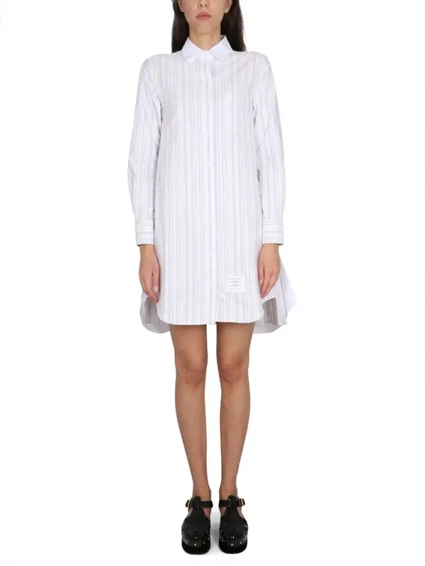 Thom Browne Striped Wool Shirt Dress - Multicolour