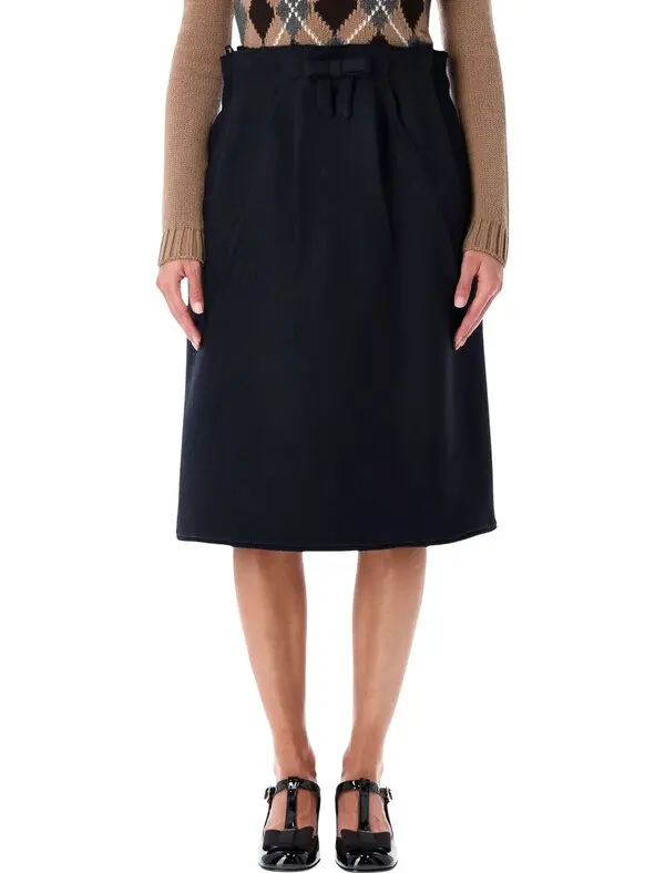 Prada Chevron Wool Midi Skirt