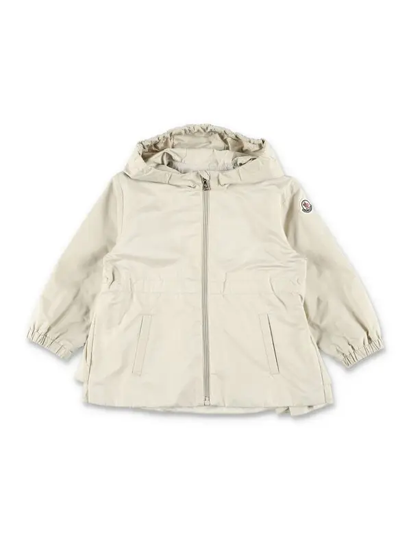 Moncler Lightweight Hooded Jacket With Pleated Back - Beige