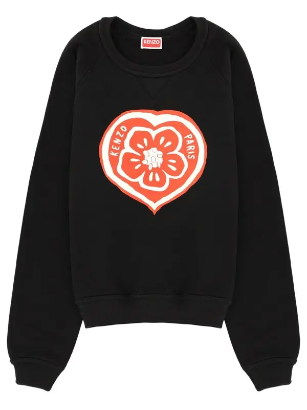 Kenzo Boke Heart Flower-print Sweatshirt - Black